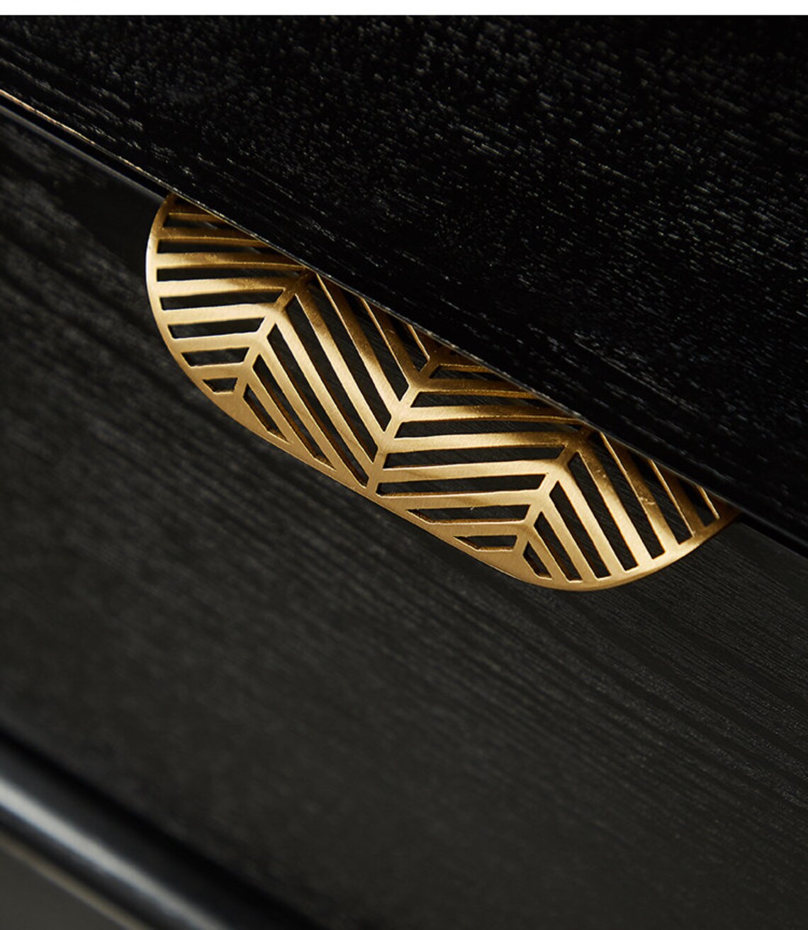 Contracted Invisible Furniture Handle Golden Leaf Pure Brass | Etsy