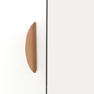 3.8 Solid Wood Door Handle, Beech Log Handle Kitchen Cabinet Pull ...