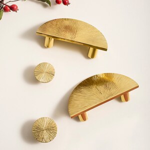 Unique Half Moon Cabinet Pull, Semicircle Handle Solid Brass Half ...