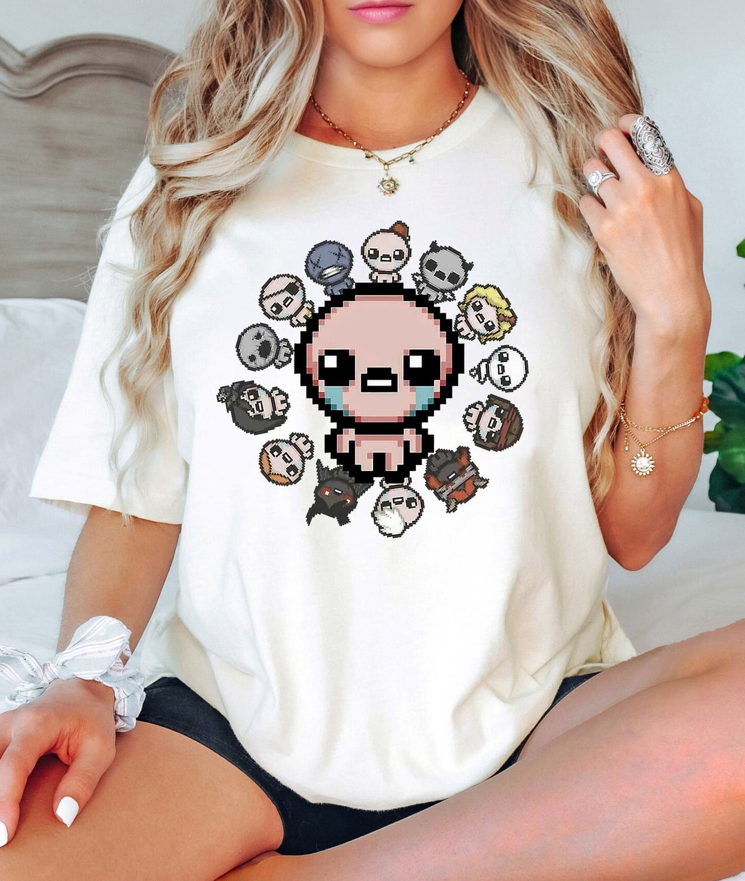 The Binding of Isaac Vintage Pixel Art T-shirt, the Binding of Isaac ...