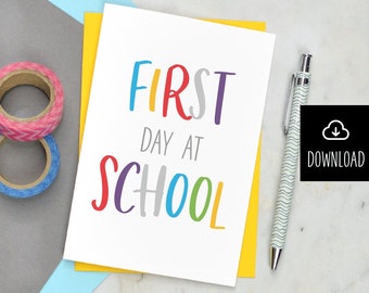 First Day of School Digital Greeting Card, Printable Card, Instant ...