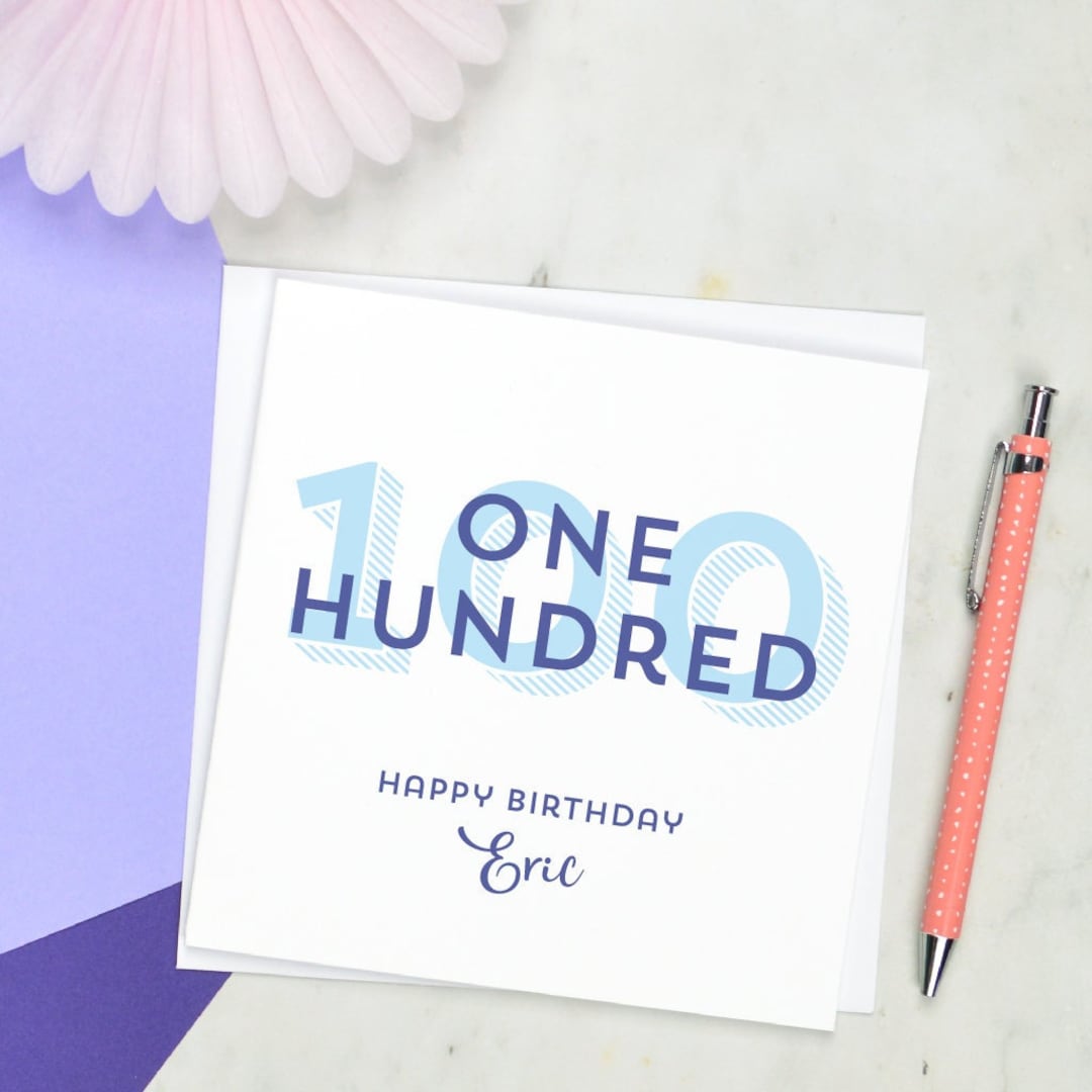 100th Birthday Card - Milestone Birthday Card, 100 Years Old - Etsy