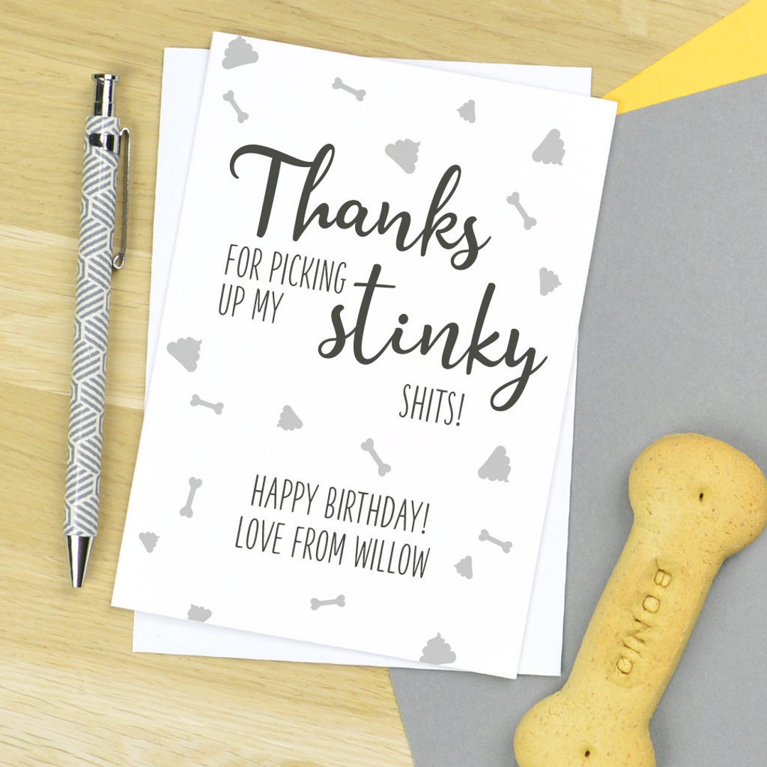 Funny From the Dog Birthday Card Stinky Shits Dog Birthday - Etsy
