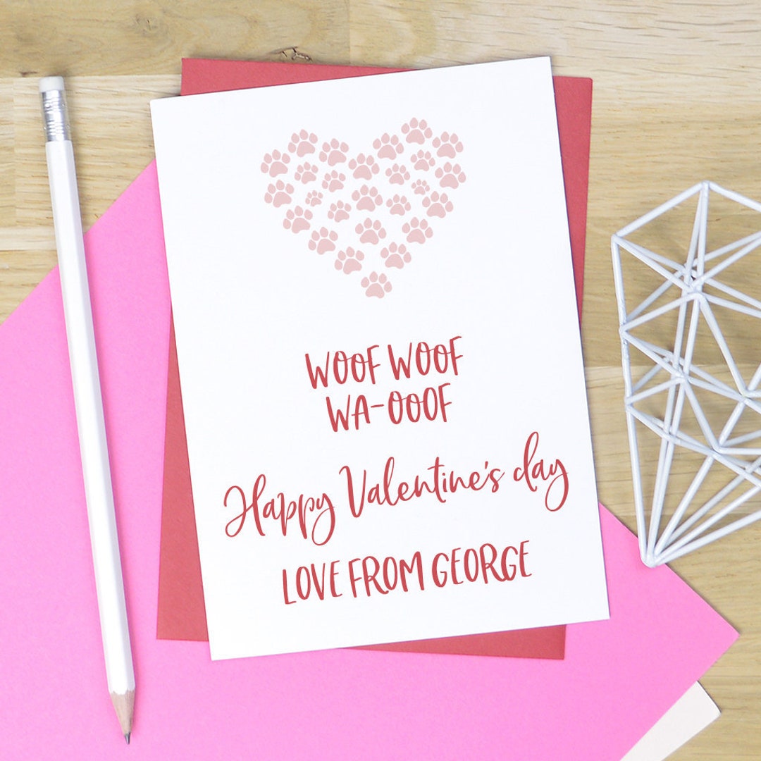 Dog Valentines Card, Valentine's Card From the Dog, Personalised From ...