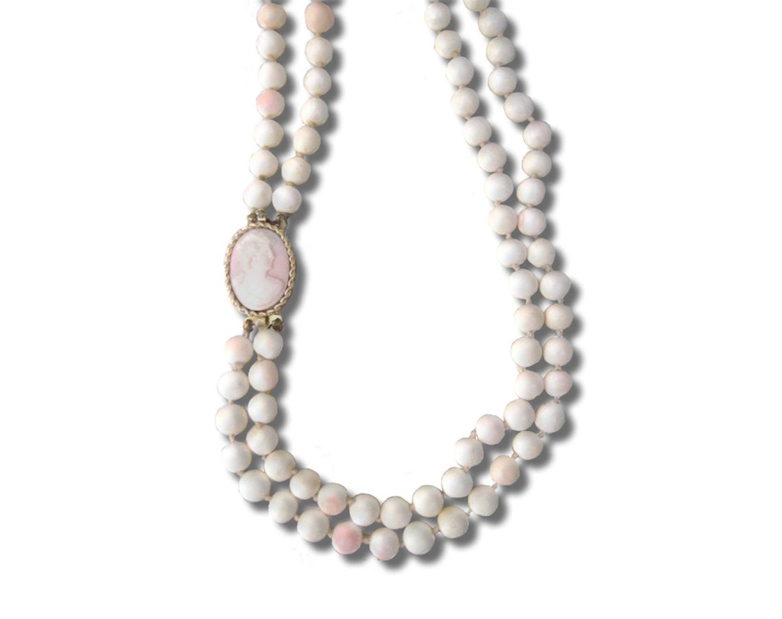 14K Solid Gold Angelskin Conch Shell Necklace and Brooch - Etsy