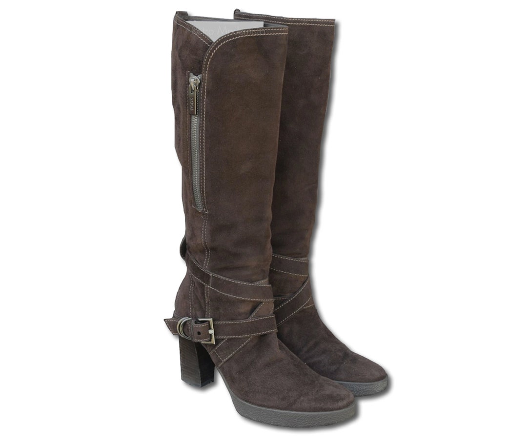 Tod's Cocoa Suede High Heel Boots, Size 37 EU, 4 UK, 7 US - Etsy