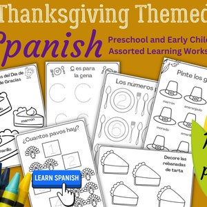 Spanish Thanksgiving Worksheets, Coloring Pages, Numbers, Colors ...