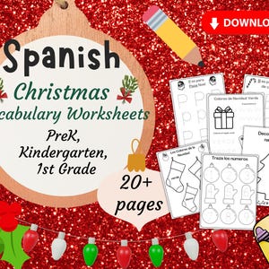 20+ Spanish Christmas Worksheets for Preschoolers, Kindergarten, 1st ...