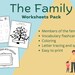 Preschool Kindergarten 1st Grade Worksheets Pack - the Family ...