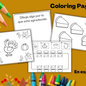 Spanish Thanksgiving Worksheets, Coloring Pages, Numbers, Colors ...