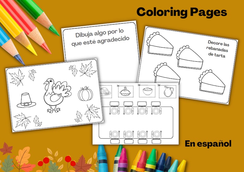 Spanish Thanksgiving Worksheets, Coloring Pages, Numbers, Colors ...