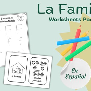 La Familia Spanish Vocabulary Worksheets Preschool Kindergarten First ...