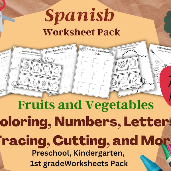 Spanish Worksheets - Etsy