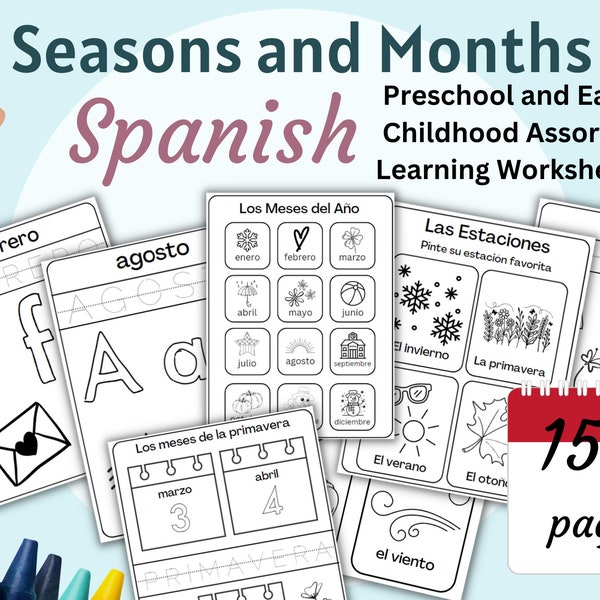Spanish Activity Worksheets - Etsy
