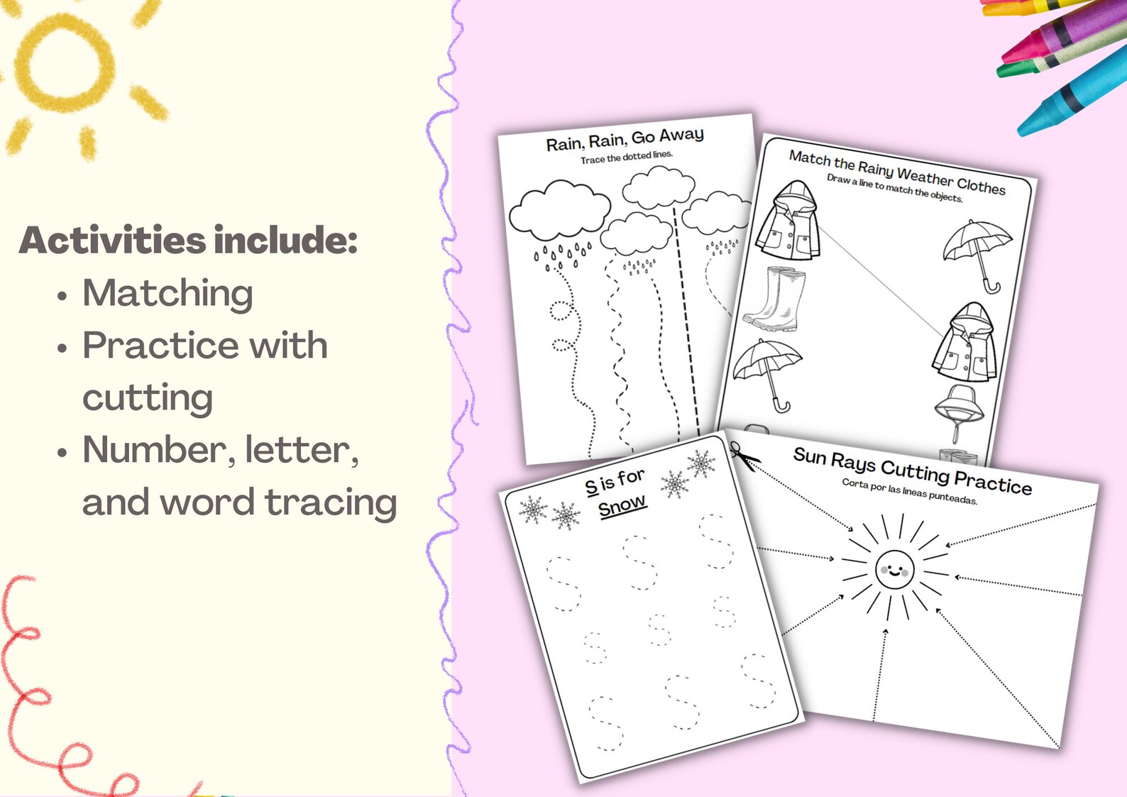 Months, Seasons Activity Worksheets for Preschool - Numbers, Letters ...