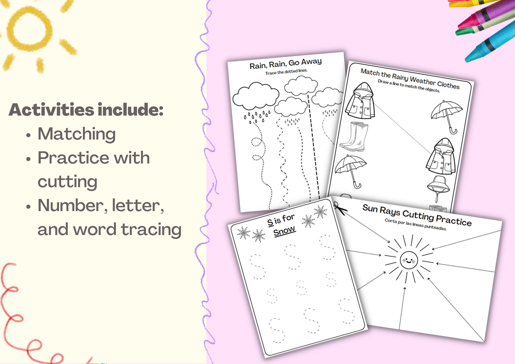 Months, Seasons Activity Worksheets for Preschool - Numbers, Letters ...