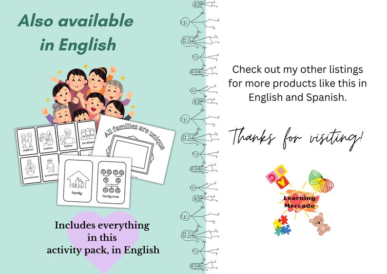 La Familia Spanish Vocabulary Worksheets Preschool Kindergarten First ...