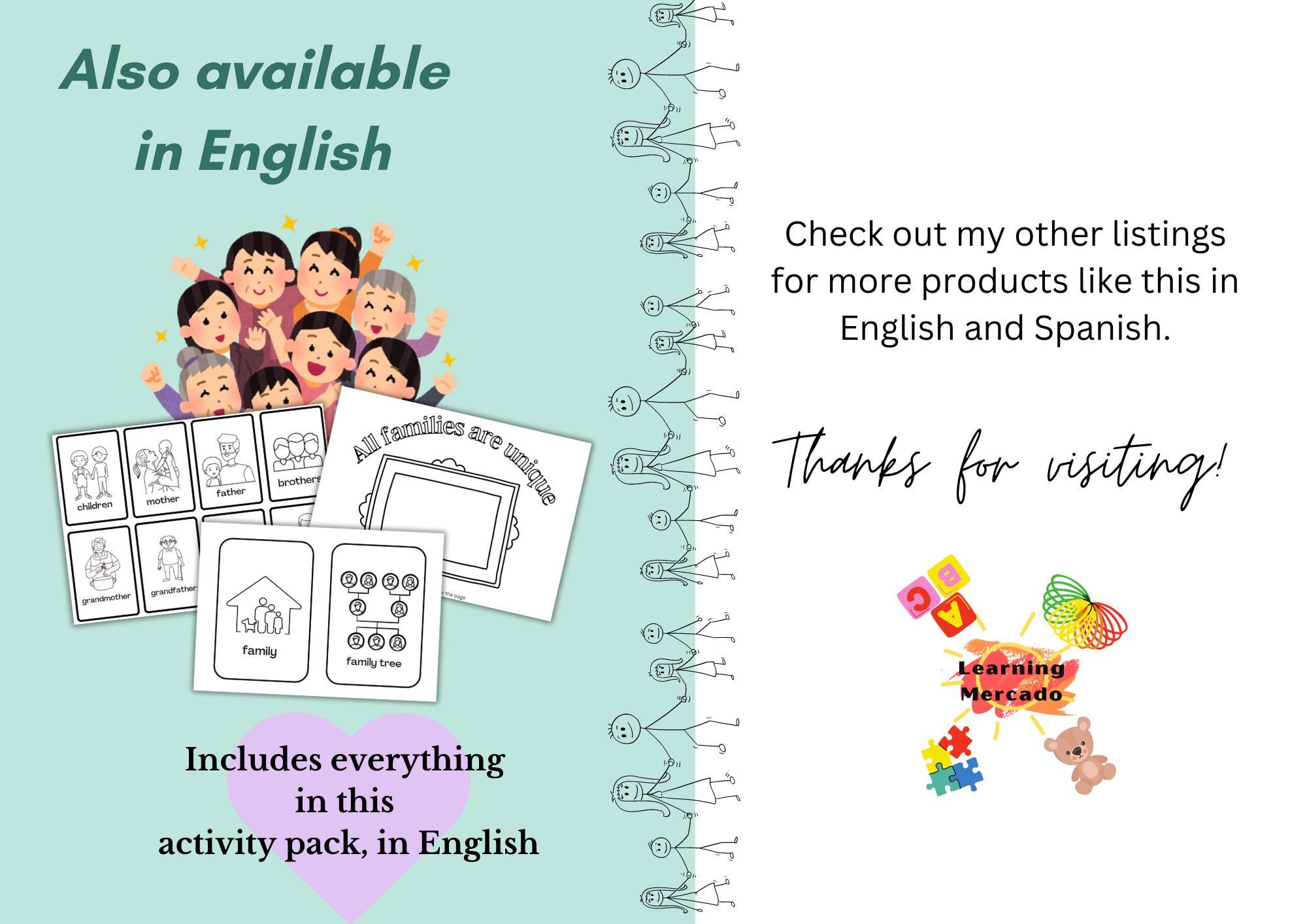 La Familia Spanish Vocabulary Worksheets Preschool Kindergarten First ...