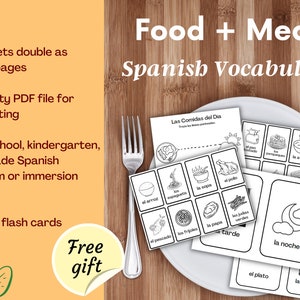Spanish Food Worksheets for Kids | Fruits, Veggies, Meals | Handwriting ...
