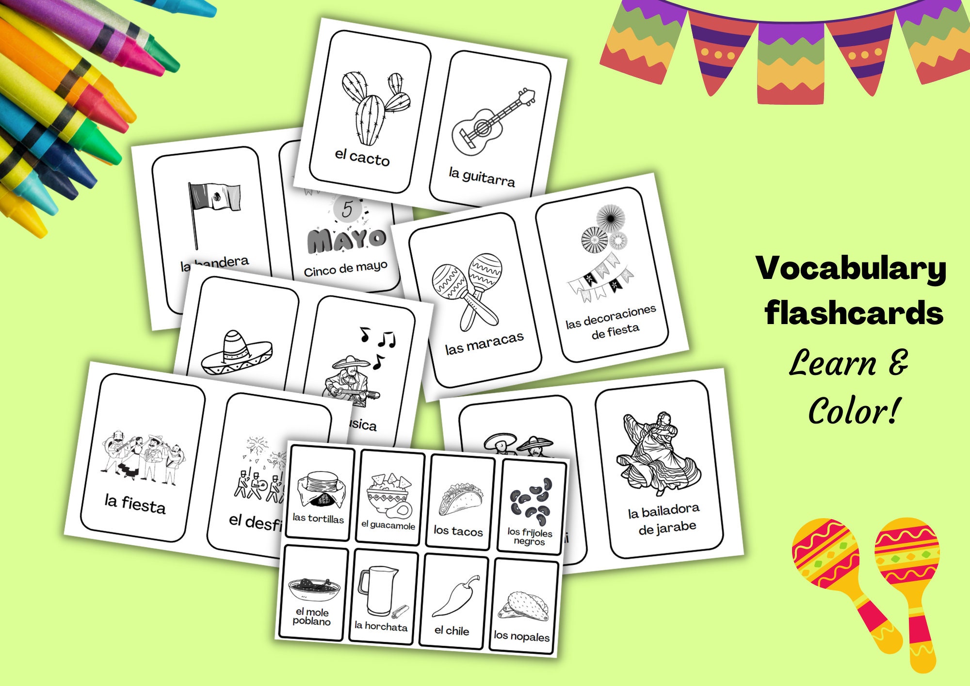 Spanish Worksheets Coloring, Tracing, and Cutting Practice Activity ...
