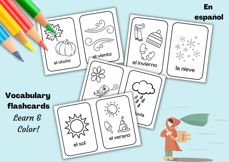 Spanish Worksheets, Months, Seasons Activity Pack for Kids - Numbers ...