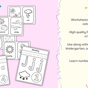 Months, Seasons Activity Worksheets for Preschool - Numbers, Letters ...