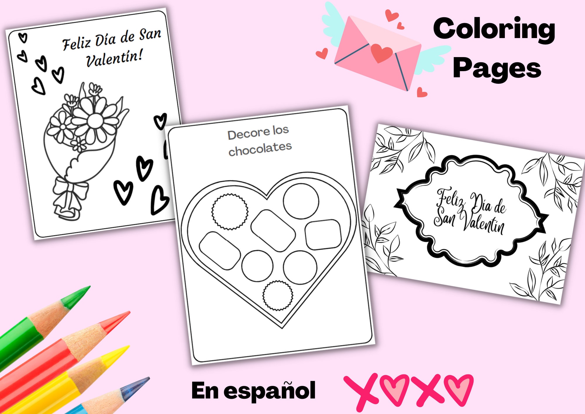 Spanish Valentine’s Day Worksheets, Coloring Pages, Numbers, Colors ...