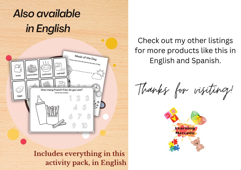 Spanish Food Worksheets for Kids | Fruits, Veggies, Meals | Handwriting ...
