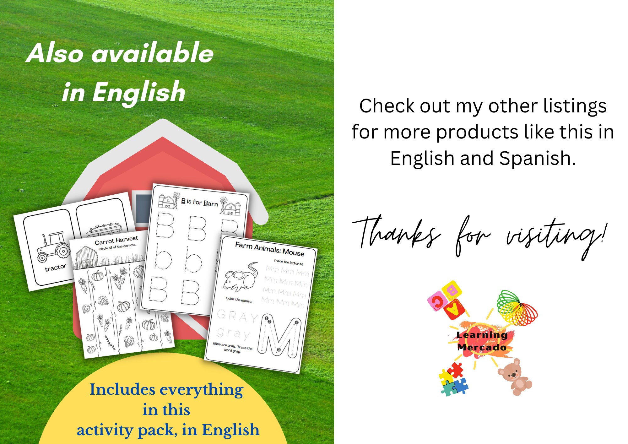 Spanish Worksheets, on the Farm Activity Pack for Kids - Numbers ...