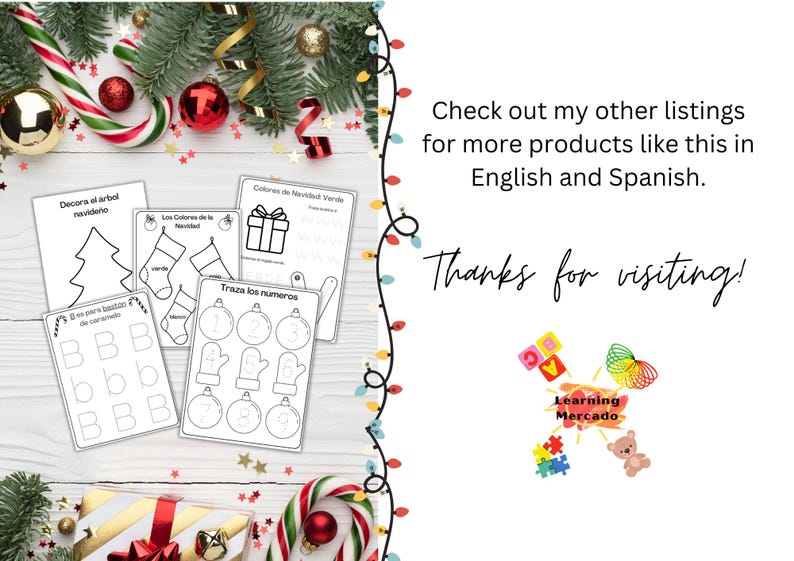 20+ Spanish Christmas Worksheets for Preschoolers, Kindergarten, 1st ...