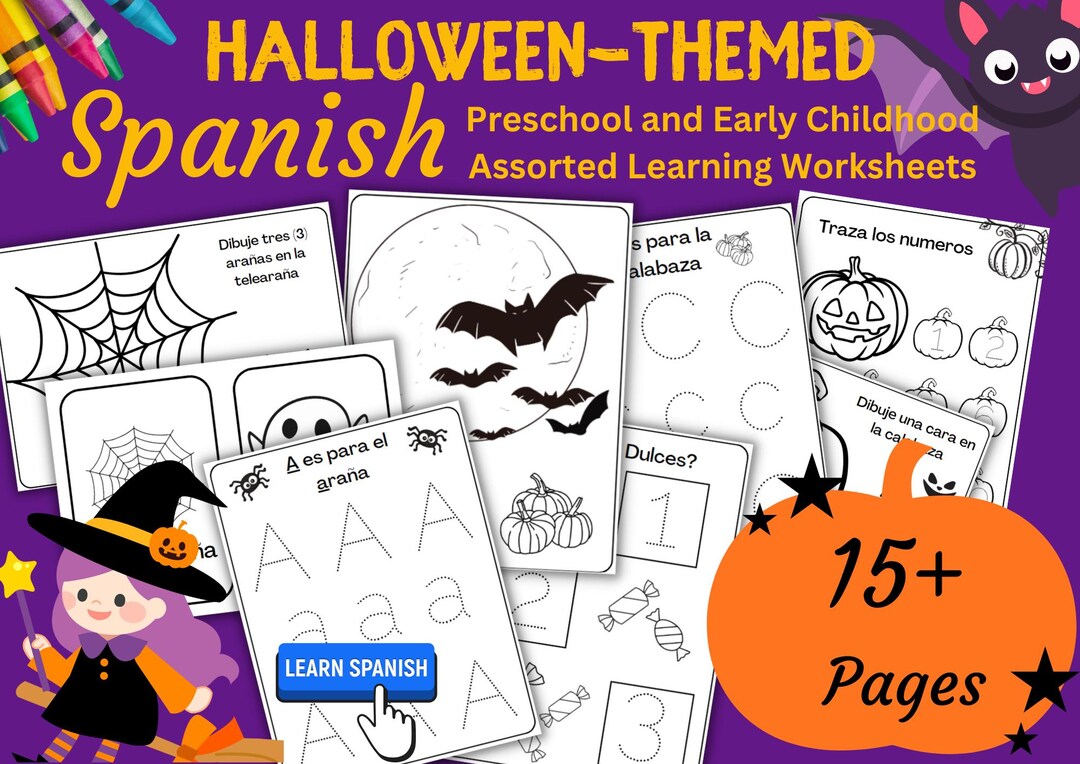 Spanish Halloween Worksheets – Number & Letter Tracing, Coloring ...