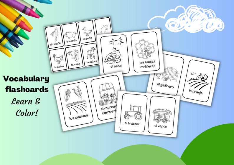 Spanish Worksheets, on the Farm Activity Pack for Kids - Numbers ...