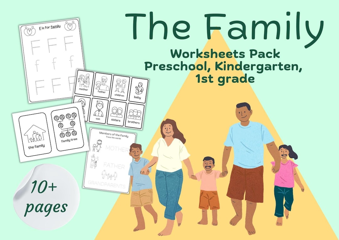 Preschool Kindergarten 1st Grade Worksheets Pack - the Family ...