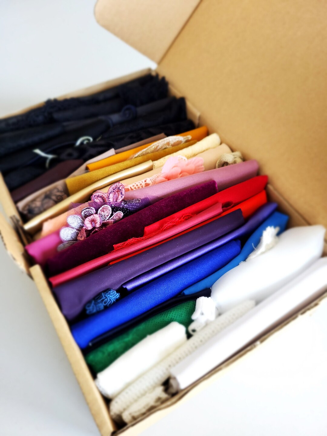 Fabric Scrap Box, Creative Box, Craft Box, Mistery Box, Scrapbooking ...