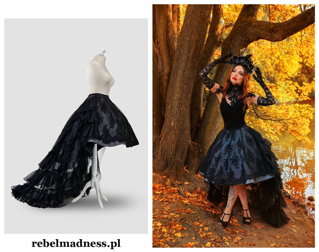 Taffeta Gothic Goth Victorian Style Asymmetrical Train - Etsy