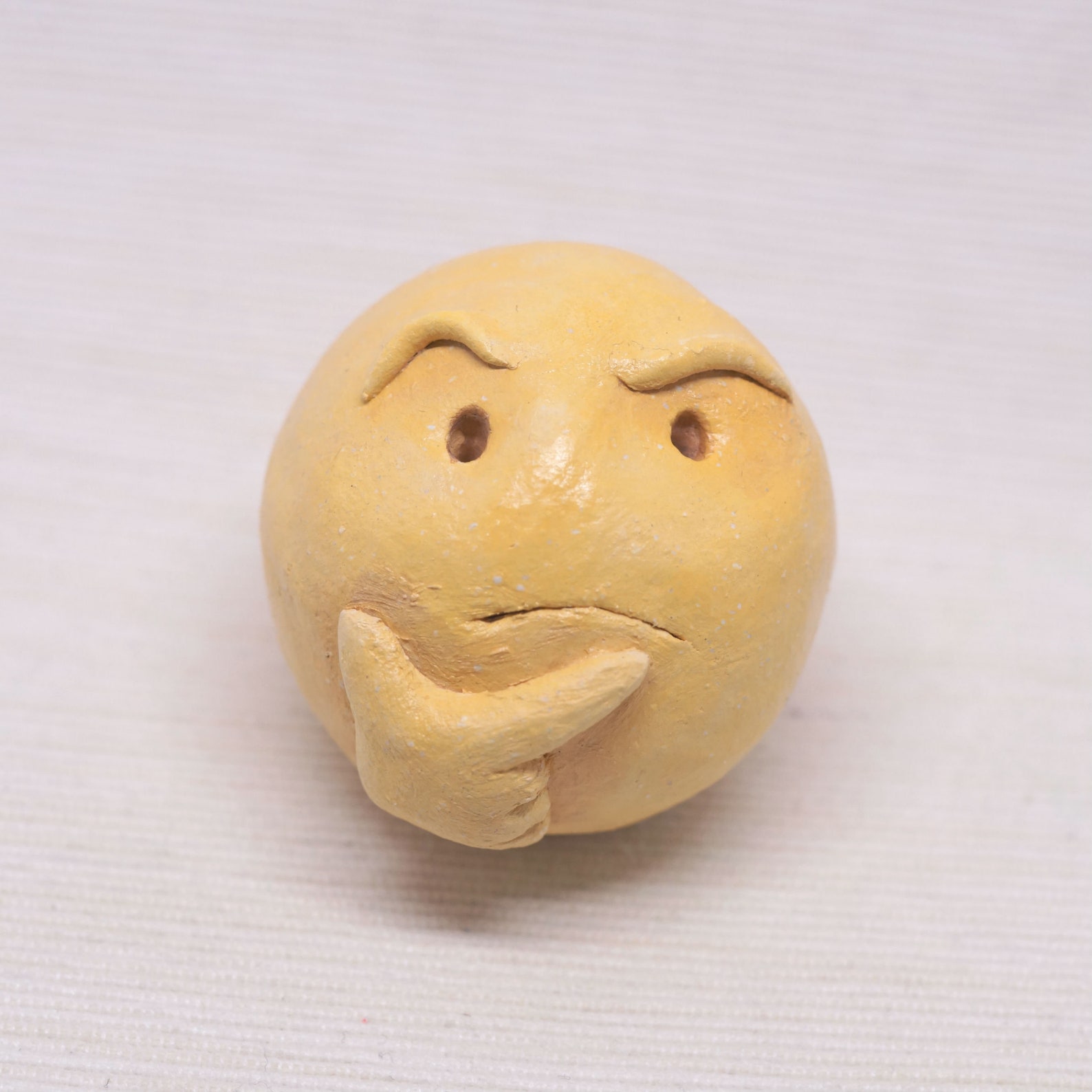 Thinking Emoji 3D Handmade Clay Emoji Perplexity Emoticon | Etsy