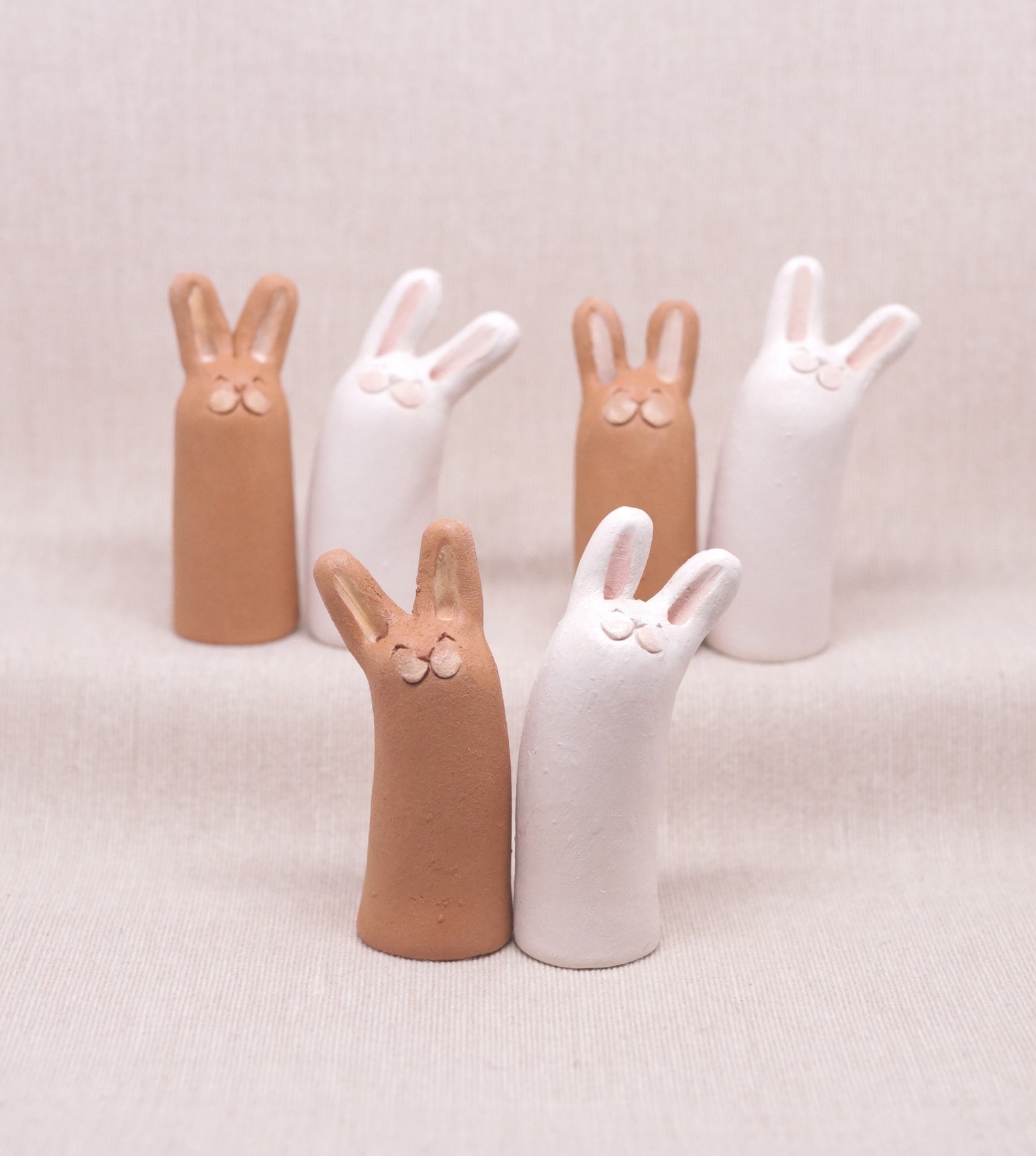 Bunnies Clay Bunny Rabbit Figurine Bunny Miniatures Clay Miniatures 358 ...