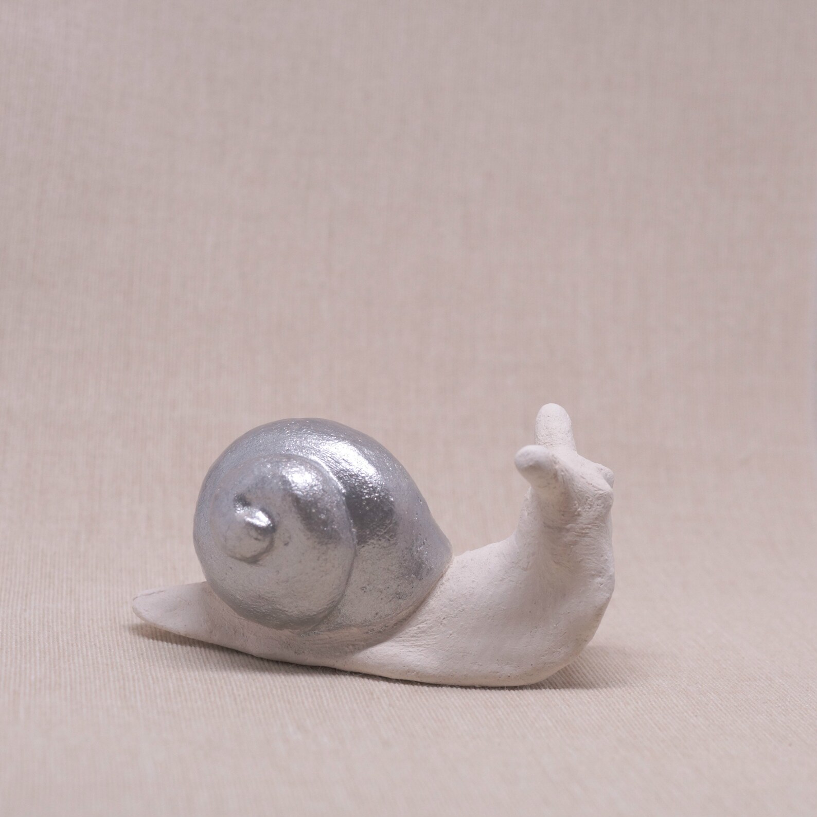 Silver clay snail snail little sculpture small sculpture | Etsy
