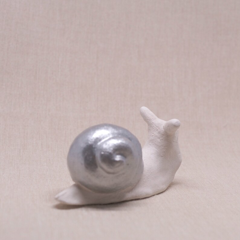 Silver clay snail snail little sculpture small sculpture | Etsy