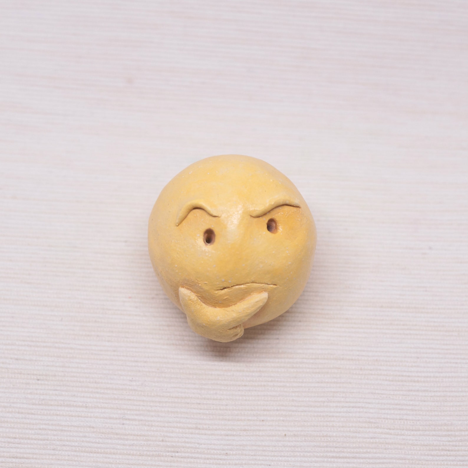 Thinking Emoji 3D Handmade Clay Emoji Perplexity Emoticon | Etsy