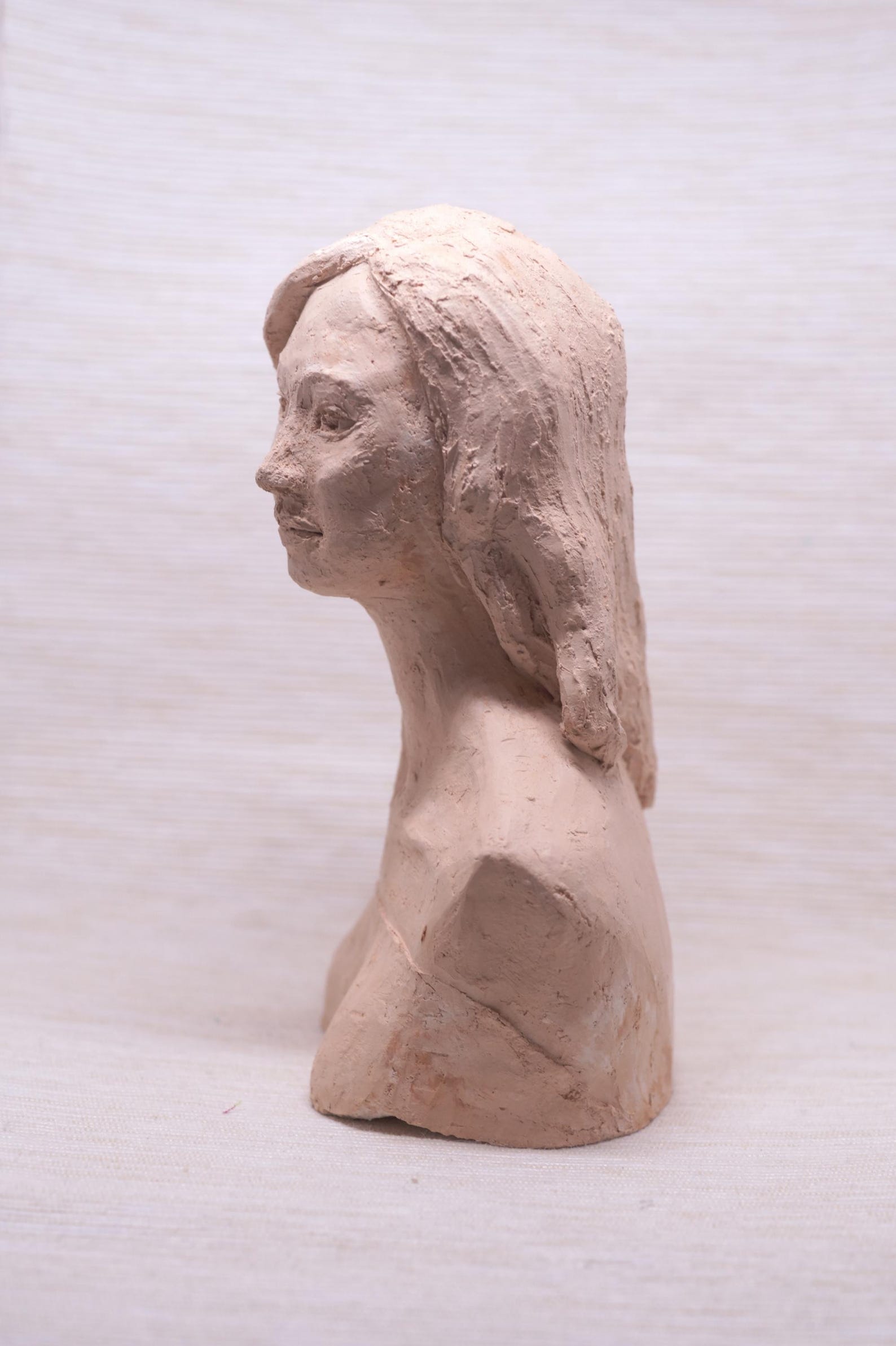 Handmade Ceramic Woman Bust – Expressive Clay Sculpture – Rustic ...