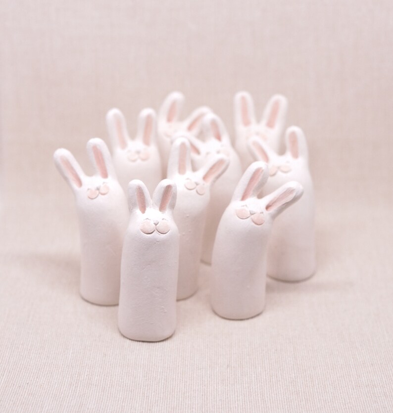 Bunnies Clay Bunny Rabbit Figurine Bunny Miniatures | Etsy