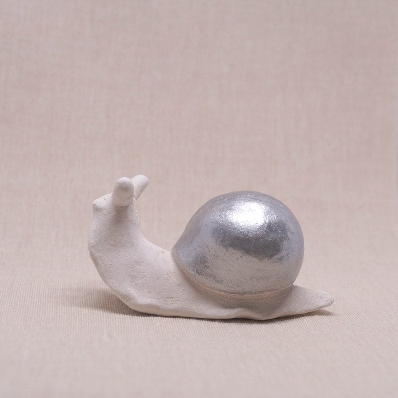 Silver clay snail snail little sculpture small sculpture | Etsy