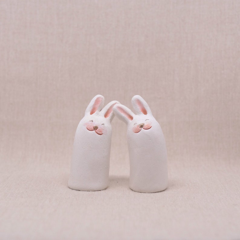 Bunnies Clay Bunny Rabbit Figurine Bunny Miniatures | Etsy