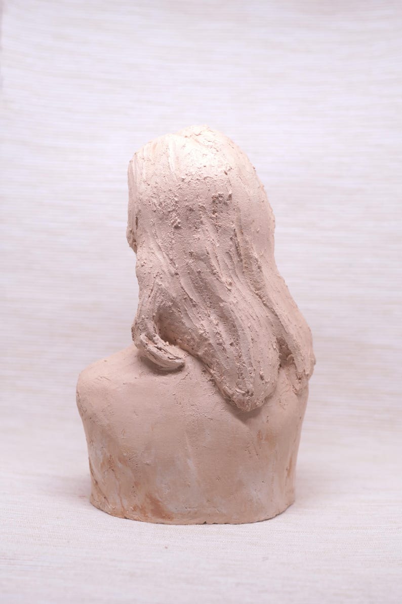 Handmade Ceramic Woman Bust – Expressive Clay Sculpture – Rustic ...
