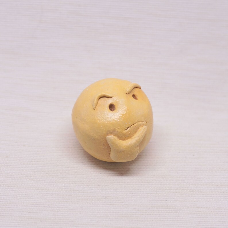 Thinking Emoji 3D Handmade Clay Emoji Perplexity Emoticon | Etsy