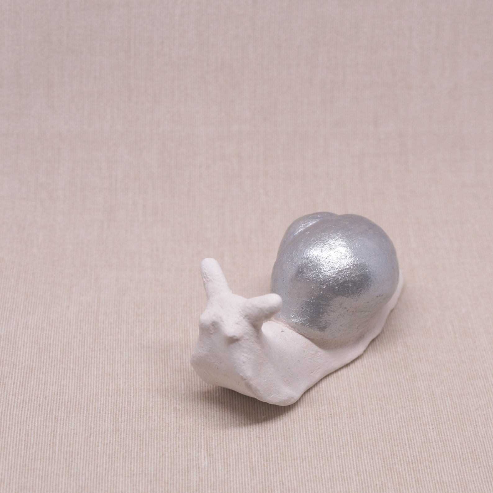 Silver clay snail snail little sculpture small sculpture | Etsy