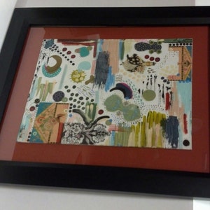 Original Mixed Media Art Collage Framed and Matted- Air - Etsy