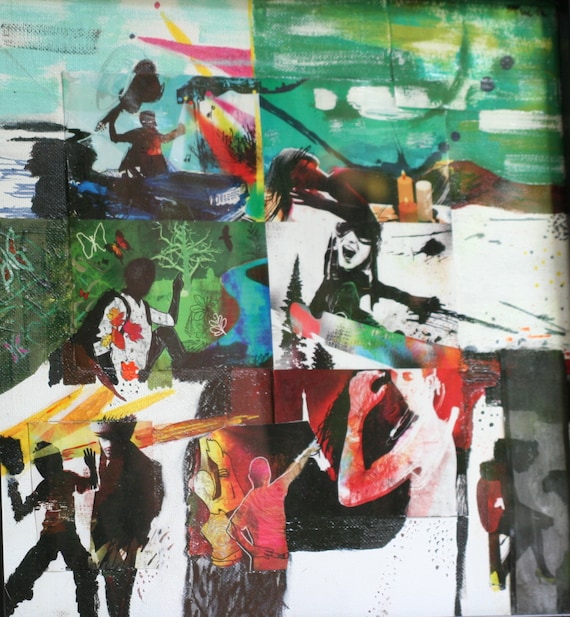 Original Mixed Media Art Collage Freedom | Etsy