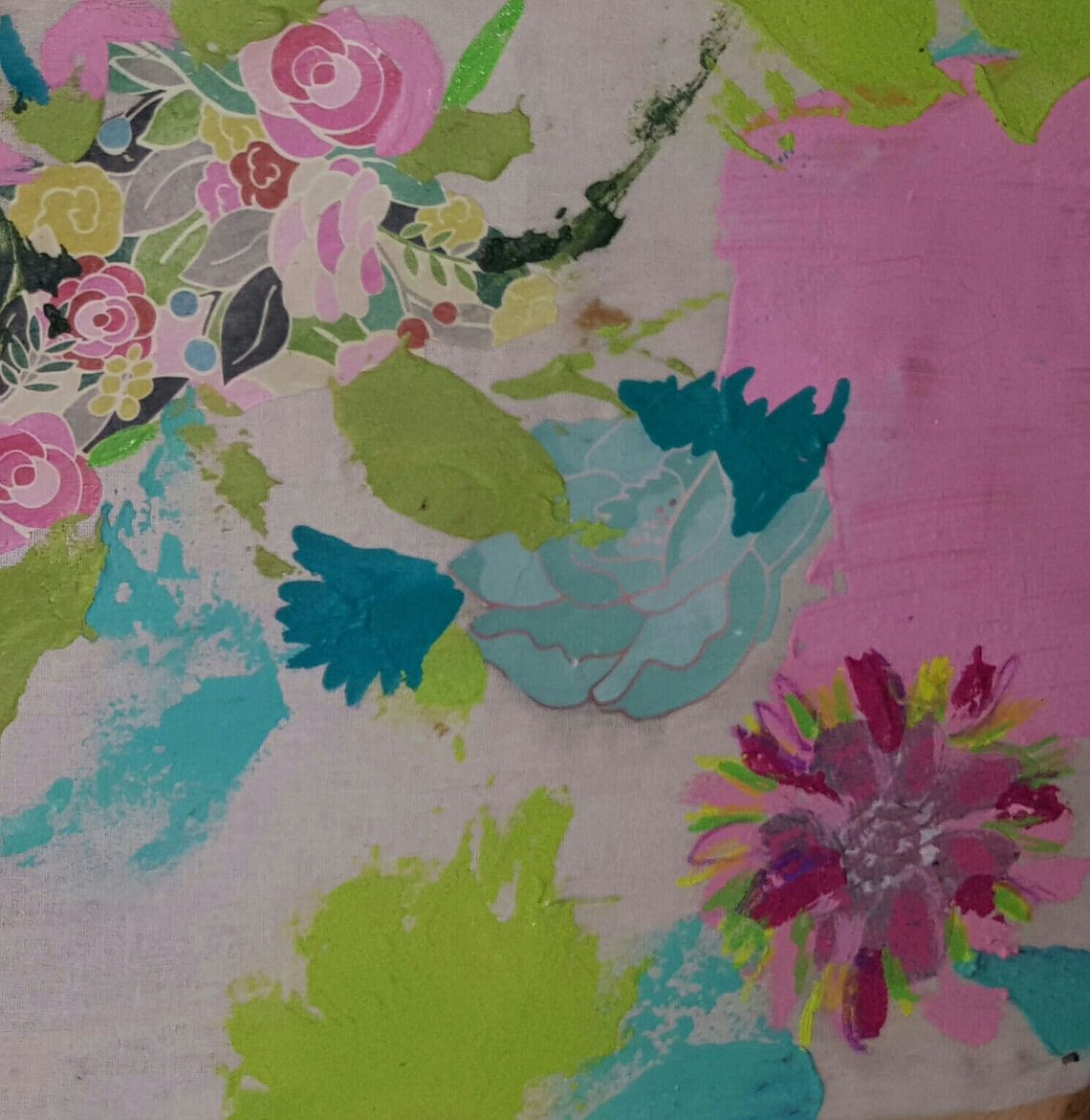 Original Mixed Media Art Collage - Flower Series # 6 - Etsy